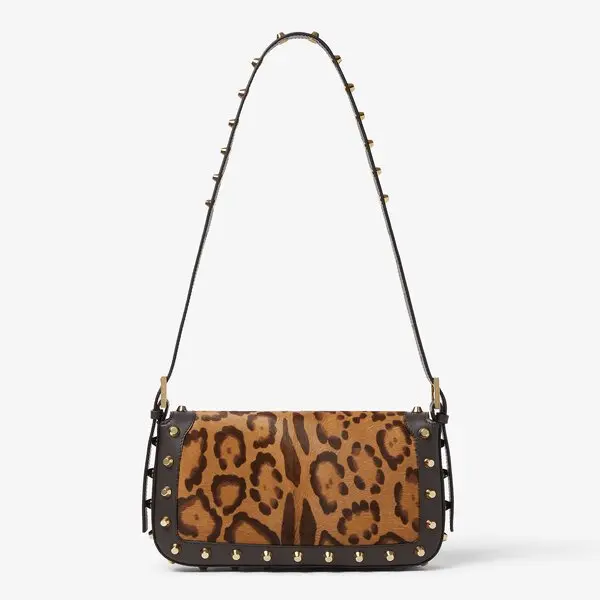 Fendi Baguette® 26424 Jaguar Print Cavallino Leather Bag With Studs